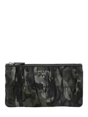 Prada Tessuto Camouflage Gaufre Pouch - Grey