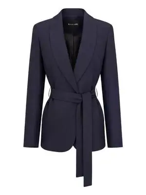 Black Label Belted Blazer - Blue
