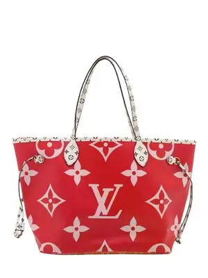 LOUIS VUITTON Monogram Giant Neverfull Mm Tote Bag - Red