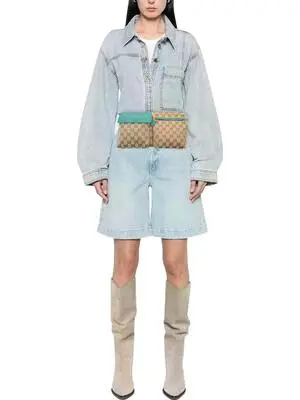 Gucci Gg Canvas Web Double Pocket Belt Bag - Neutrals