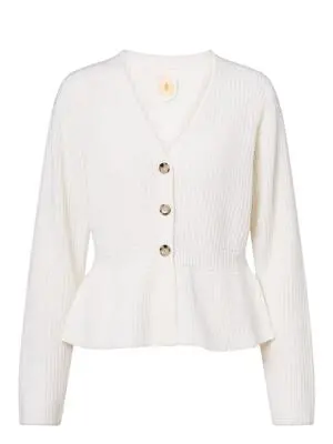 Jardin Des Orangers Jardin Des Orangers Peplum V-Neck Cardigan White