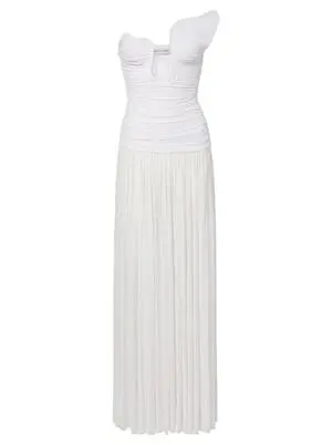 Christopher Esber Salacia Ruched Bustier Gown - White