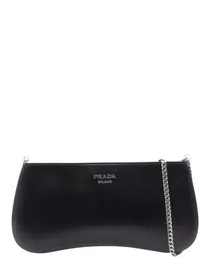Prada Spazzolato Sidonie Chain Crossbody Bag - Black