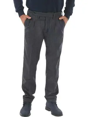 CRUNA Tailored Pinstriped Trousers - Grey