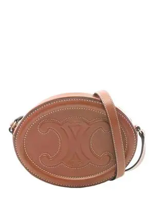 Celine Small Calfskin Cuir Triomphe Oval Crossbody Bag - Brown