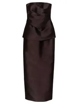 Solace London Lucille Strapless Maxi Dress - Brown