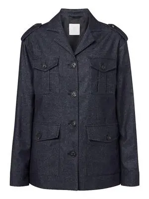 Eleventy Wool, Cotton, And Cashmere-blend Jacket - Blue