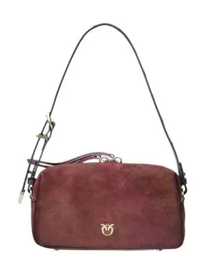 Pinko Trittico Suede Shoulder Bag - Brown