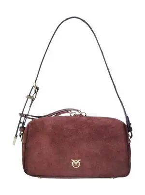 Pinko Trittico Suede Shoulder Bag - Brown