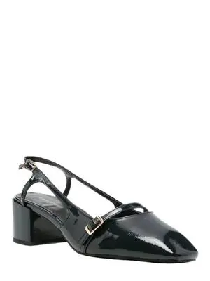 SERGIO MORETTI FIRENZE Slingback Pumps With Buckle Detail - Black