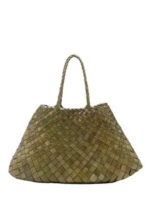 DRAGON DIFFUSION Dragon Diffusion Big Santa Croce Woven Leather Tote Bag
