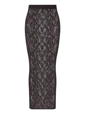 Wolford Sheer Lace Maxi Skirt - Brown