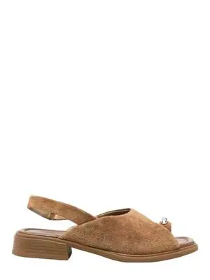 SERGIO MORETTI FIRENZE Toe-ring Slingback Sandals - Brown