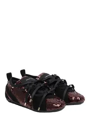 Simone Rocha Sequined Ballerina Sneakers - Burgundy
