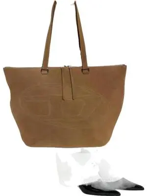 DIESEL® 1dr Debossed-logo Suede Tote Bag - Brown