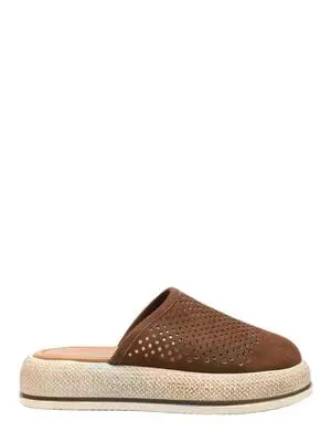 SERGIO MORETTI FIRENZE Perforated Platform Mules - Brown