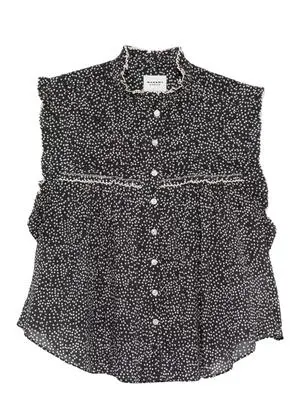 MARANT ETOILE Sleeveless Polka-dot Blouse - Black
