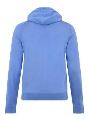 MOORER Zip-up Drawstring Cardigan - Blue