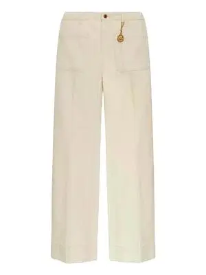 Michael Kors Cotton Flared Trousers - Neutrals