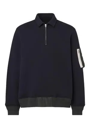 Sacai Cotton-blend Polo Sweatshirt - Blue