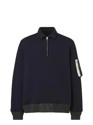 Sacai Cotton-blend Polo Sweatshirt - Blue