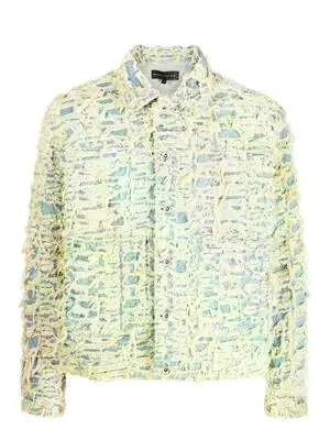 WHO DECIDES WAR Distressed Denim Jacket - Blue