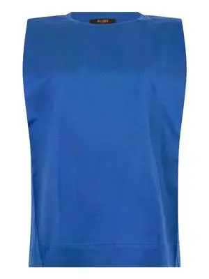 MOORER Sleeveless Vest With Padded Shoulders - Blue