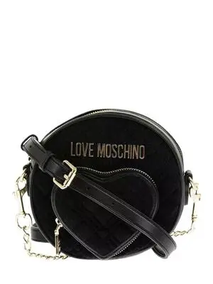 Moschino Heart Pocket Round Mini Crossbody Bag - Black