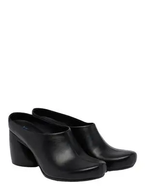 Loewe Oval Leather Mules - Black