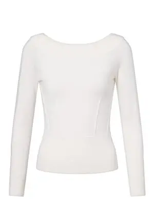 Max Mara Off-the-shoulder Ribbed Sweater - White