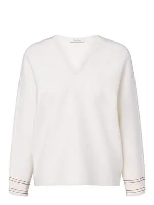 Max Mara Wool-blend V-neck Sweater - White