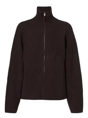 Jardin Des Orangers Wool And Cashmere Zip-up Cardigan - Brown