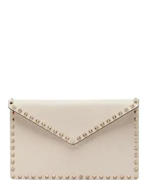 Valentino Garavani Rockstud Large Leather Pouch - White