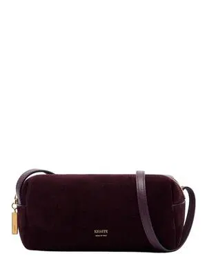 Khaite Mini Suede Crossbody Bag - Burgundy
