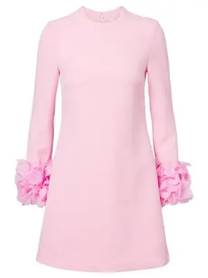 Safiyaa Floral-appliqué Crêpe Mini Dress - Pink