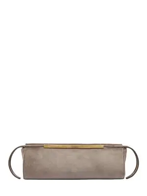 Khaite Khaite Donna Suede Clutch Grey