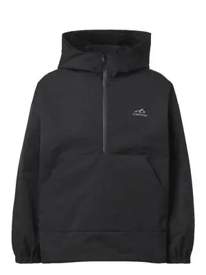 Balenciaga Technical Half-zip Hooded Sweatshirt - Black