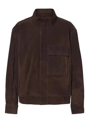 NILI LOTAN Cirque Suede Jacket - Brown