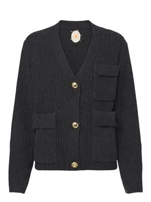 Jardin Des Orangers Ribbed-knit Wool And Cashmere Cardigan - Grey