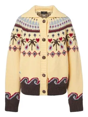 Alanui Virgin Wool Fair Isle Cardigan - Yellow