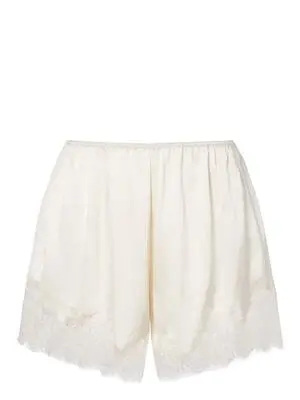 Citizens Of Humanity Lace-trimmed Satin Shorts - White