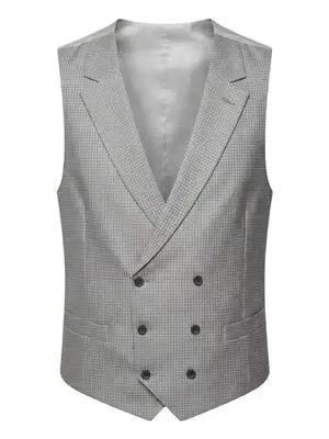L.B.M. 1911 Double-breasted Polka Dot Waistcoat - Grey
