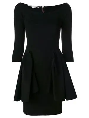 STELLA MCCARTNEY Stella McCartney Scoop Neck 3/4 Sleeve Ruffled Mini Dress