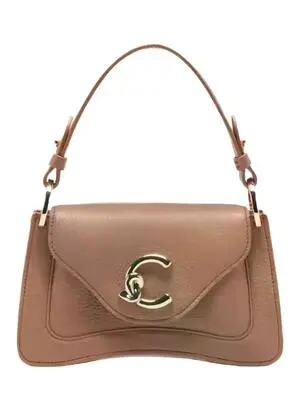 COCCINELLE C-me Logo Plaque Pebbled Leather Tote Bag - Neutrals