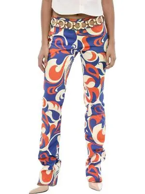 Dsquared2 Printed Cut-out Slim Fit Trousers - Blue