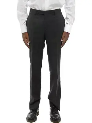 Corneliani Flat-front Wool Trousers - Grey