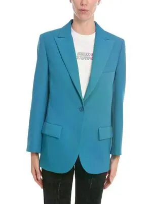 SUPER BLOND Peak-lapel Single-breasted Blazer - Blue