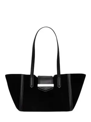Karl Lagerfeld Paneled Logo Plaque Tote Bag - Black