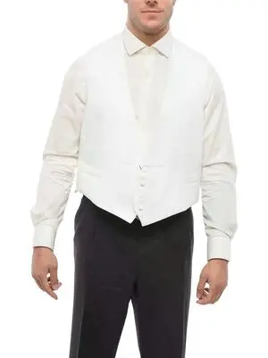 Corneliani Honeycomb Knit Ceremonial Waistcoat - White