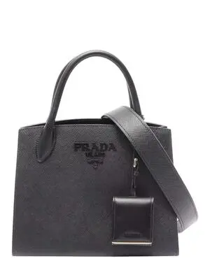 Prada Saffiano Cuir Monochrome Satchel - Black